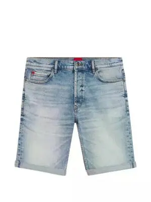 Hugo Logo Patch Denim Shorts - Blue