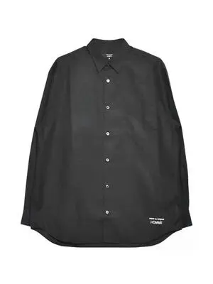 Comme Des Garçons Logo-print Chest-pocket Shirt - Black