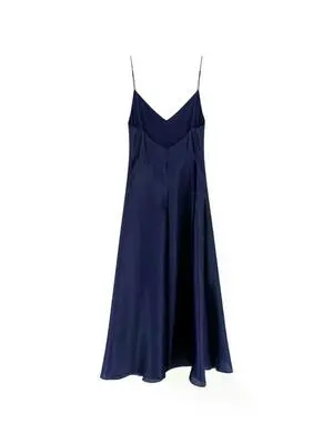 Alberta Ferretti Spaghetti Strap V-neck Midi Dress