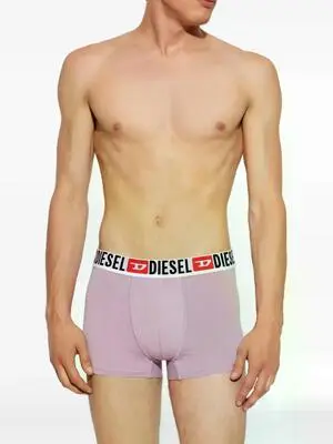 DIESEL® Umbx- Damien Pack Of Three Logo-waistband Striped-pattern Boxer Briefs - Pink
