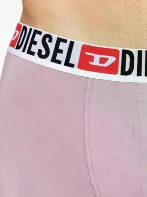 DIESEL® Umbx- Damien Pack Of Three Logo-waistband Striped-pattern Boxer Briefs - Pink