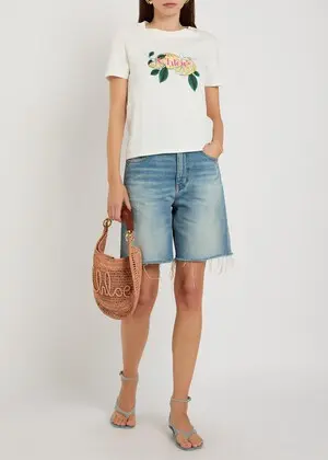 Chloé Distressed Frayed Hem Shorts