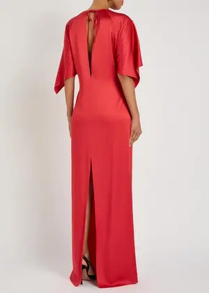 Stella McCartney Draped Satin-crepe Maxi Dress