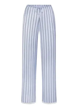SKIMS Lace-trim Woven Shine Trousers - Blue