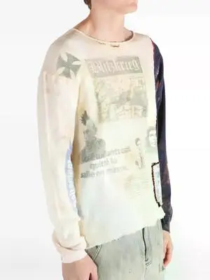 SAITOS Graphic-print Panelled T-shirt