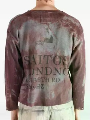 SAITOS Graphic-print Waffle-knit T-shirt