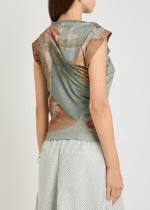VIVIENNE WESTWOOD Asymmetric Printed Cotton Top - Multicoloured