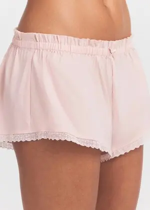 SKIMS Lace-trim Poplin Shorts - Pink
