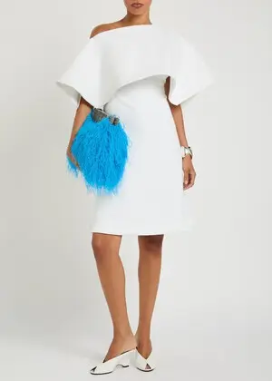 A.W.A.K.E. Mode Crepe Mini Dress With Cape Effect