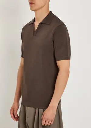 RAITH Privida Knit Polo Shirt - Brown