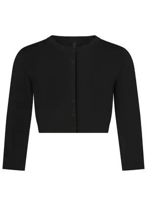 SKIMS Cropped Knit Cardigan - Black