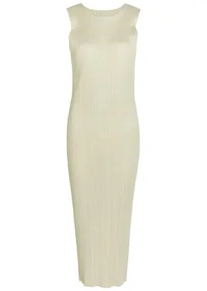 Issey Miyake Pleated Midi Dress - Ivory
