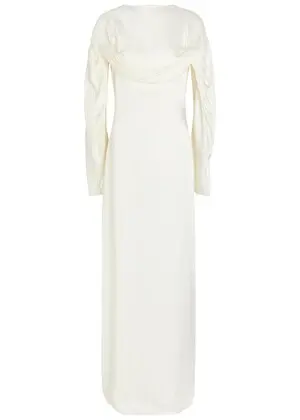 Stella McCartney Draped Cape-effect Satin-crepe Gown - Cream