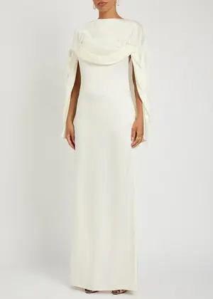Stella McCartney Draped Cape-effect Satin-crepe Gown