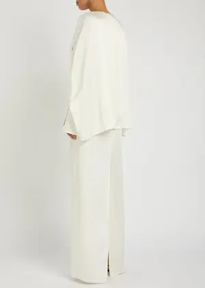 Stella McCartney Draped Cape-effect Satin-crepe Gown