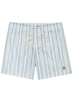 Moncler Striped Nylon Swim Shorts - Blue