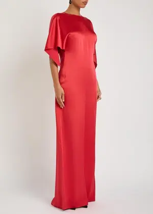 Stella McCartney Draped Satin-crepe Maxi Dress