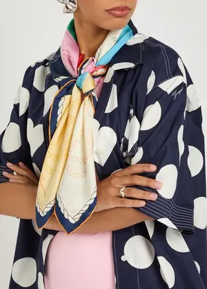Jacquemus Le Grand Foulard Hippocampe Printed Silk Scarf - Multicoloured 1