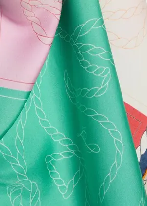 Jacquemus Le Grand Foulard Hippocampe Printed Silk Scarf - Multicoloured 1