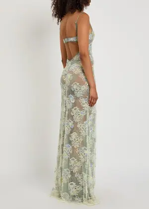 ROBERTA EINER Sophia Embellished Stretch-lace Maxi Dress
