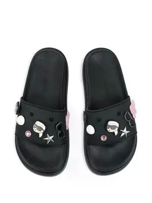 Karl Lagerfeld Embellished Platform Slides
