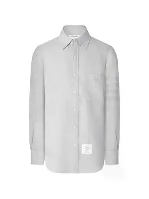 Thom Browne 4-bar Linen Shirt - Grey