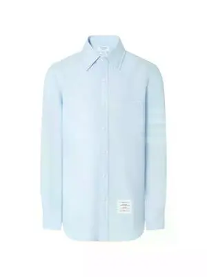 Thom Browne 4-bar Linen Shirt - Blue