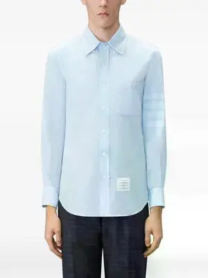Thom Browne 4-bar Linen Shirt - Blue