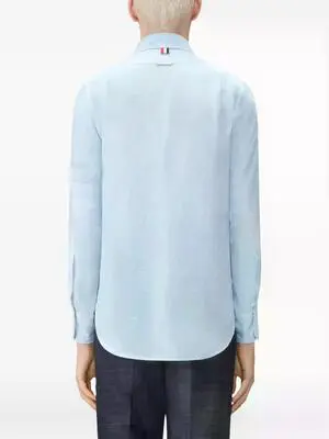 Thom Browne 4-bar Linen Shirt - Blue