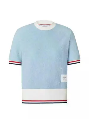 Thom Browne Rwb Stripe Tweed T-shirt - Blue