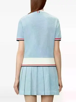 Thom Browne Rwb Stripe Tweed T-shirt - Blue