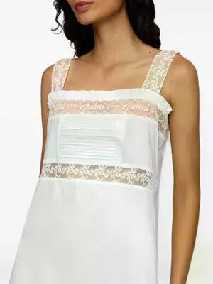 GANNI Lace-trim Mini Dress - White