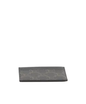 Celine Card Holder In Triomphe Canvas And Calfskin