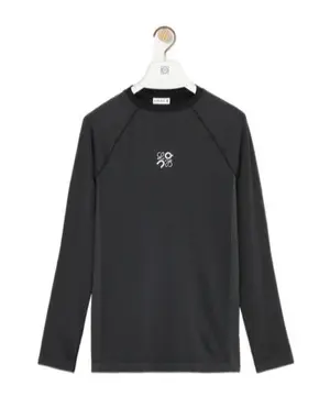 Loewe Long Sleeve Top In Technical Jersey - Black