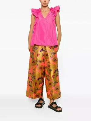 PSOPHIA Ruffled V-neck Sleeveless Blouse