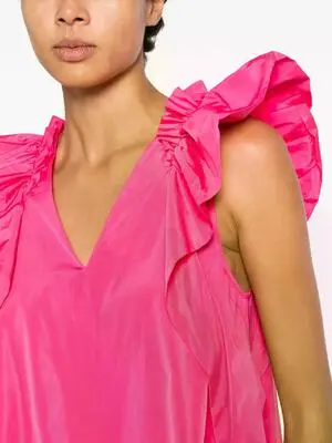 PSOPHIA Ruffled V-neck Sleeveless Blouse