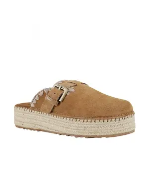 Mou Miu Miu Buckle Raffia-sole Mules