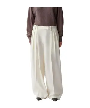 Calvin Klein Pleated Casual Trousers - White