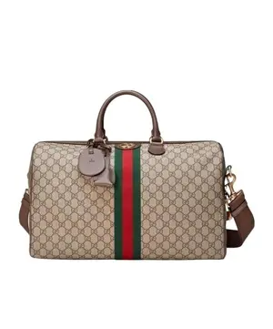 Gucci Gg Supreme Ophidia Medium Duffle Bag - Nude