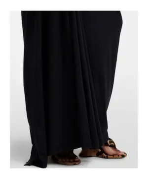 Balenciaga Logo Printed Cape Maxi Dress