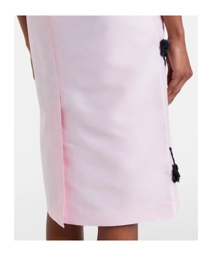 SHUSHU/TONG Floral Appliqué Pencil Skirt