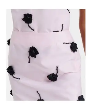 SHUSHU/TONG Floral Appliqué Pencil Skirt