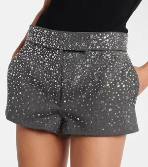 Alex Perry Embellished Low-rise Micro Shorts