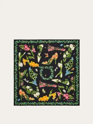 FERRAGAMO Eden Shoes Print Silk Scarf - Multicolor