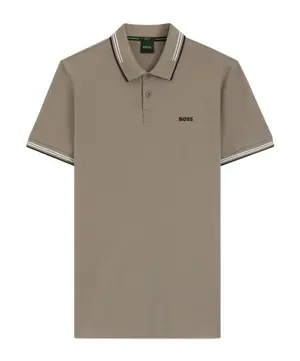 Hugo Boss Tipped Collar Stretch Polo Shirt - Gray