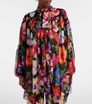 Dolce & Gabbana Floral Silk Chiffon Blouse