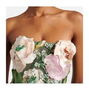 LEO Lin Roselle Floral Appliqué Mini Dress