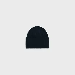 Celine Triomphe Cashmere Beanie - Navy