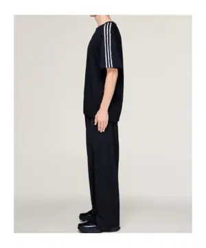 Y3 Raw Edge 3-stripes Short Sleeve Tee