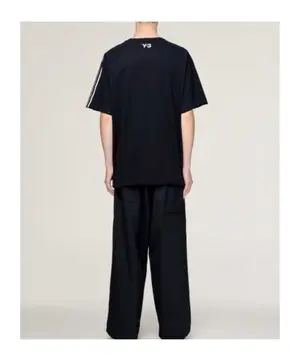 Y3 Raw Edge 3-stripes Short Sleeve Tee